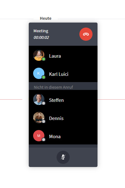 Audio- und Videoanrufe (inkl. Bildschirmübertragung)