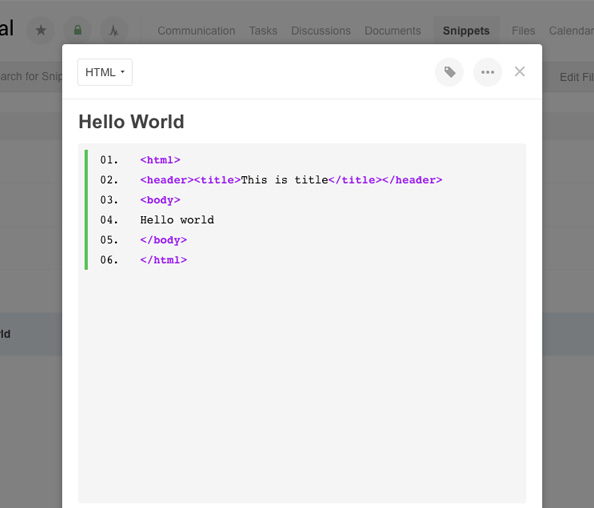 Working with Snippets. Procedure, options and hints