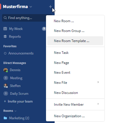 Working with room templates. How to create, edit and use