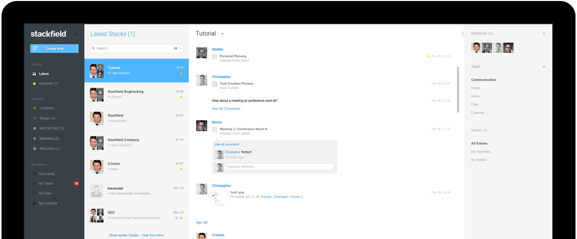 Funktionen - Stackfield